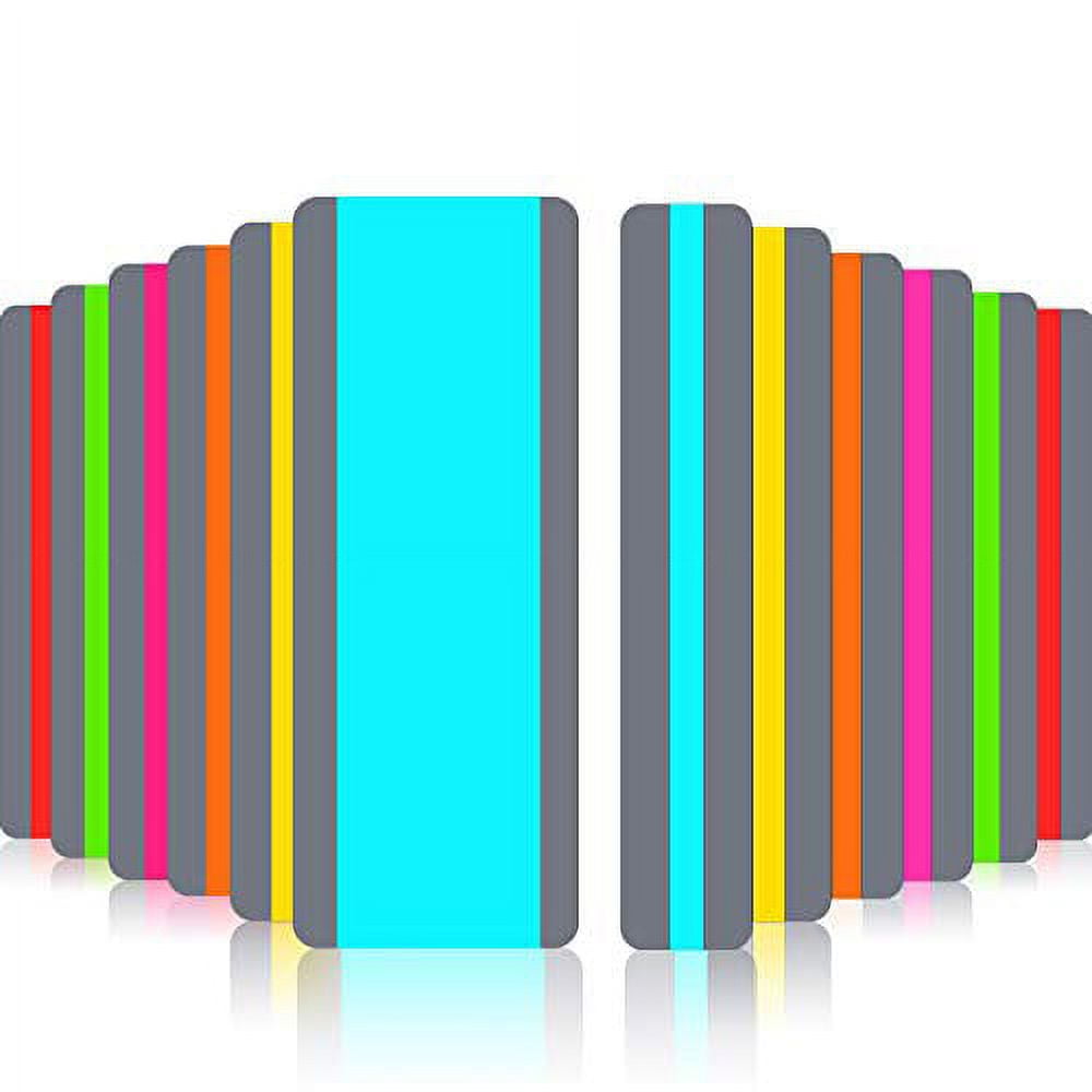 12 Pieces Guided Reading Highlight Strips with 2 Sizes Colored Overlay ...