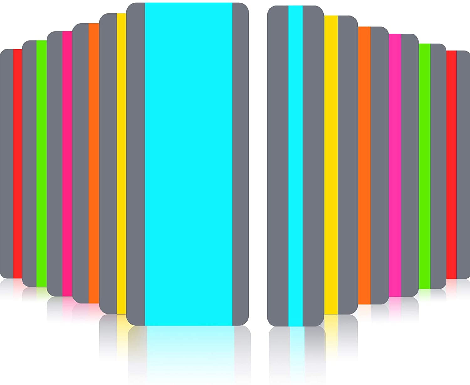 12 Pieces Guided Reading Highlight Strips with 2 Sizes Colored Overlay ...