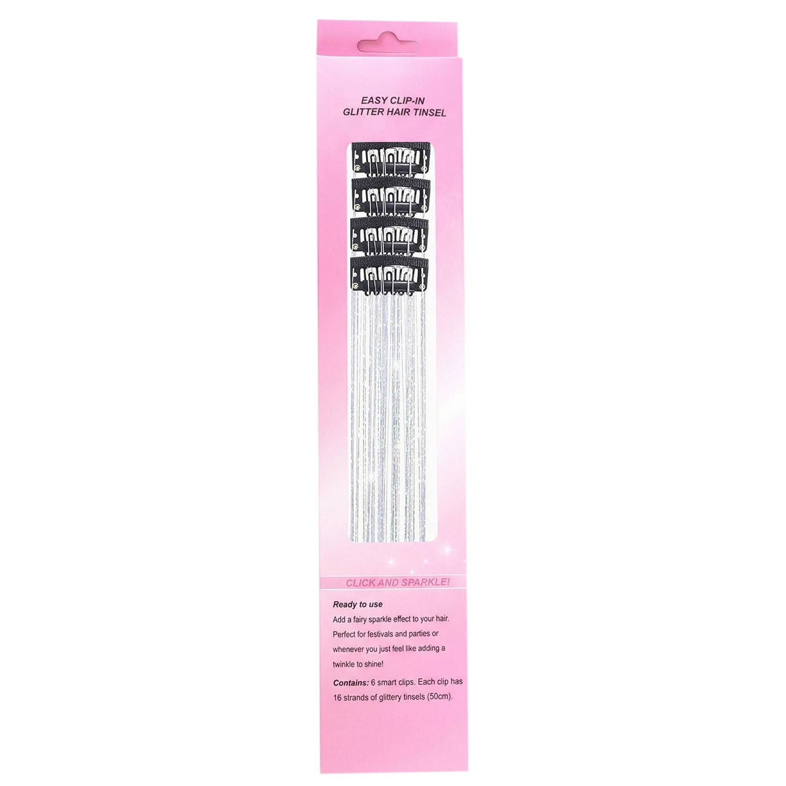 12 Pieces Hair Tinsel Kit, 20 inch Clip on Hair Extensions for Women ...