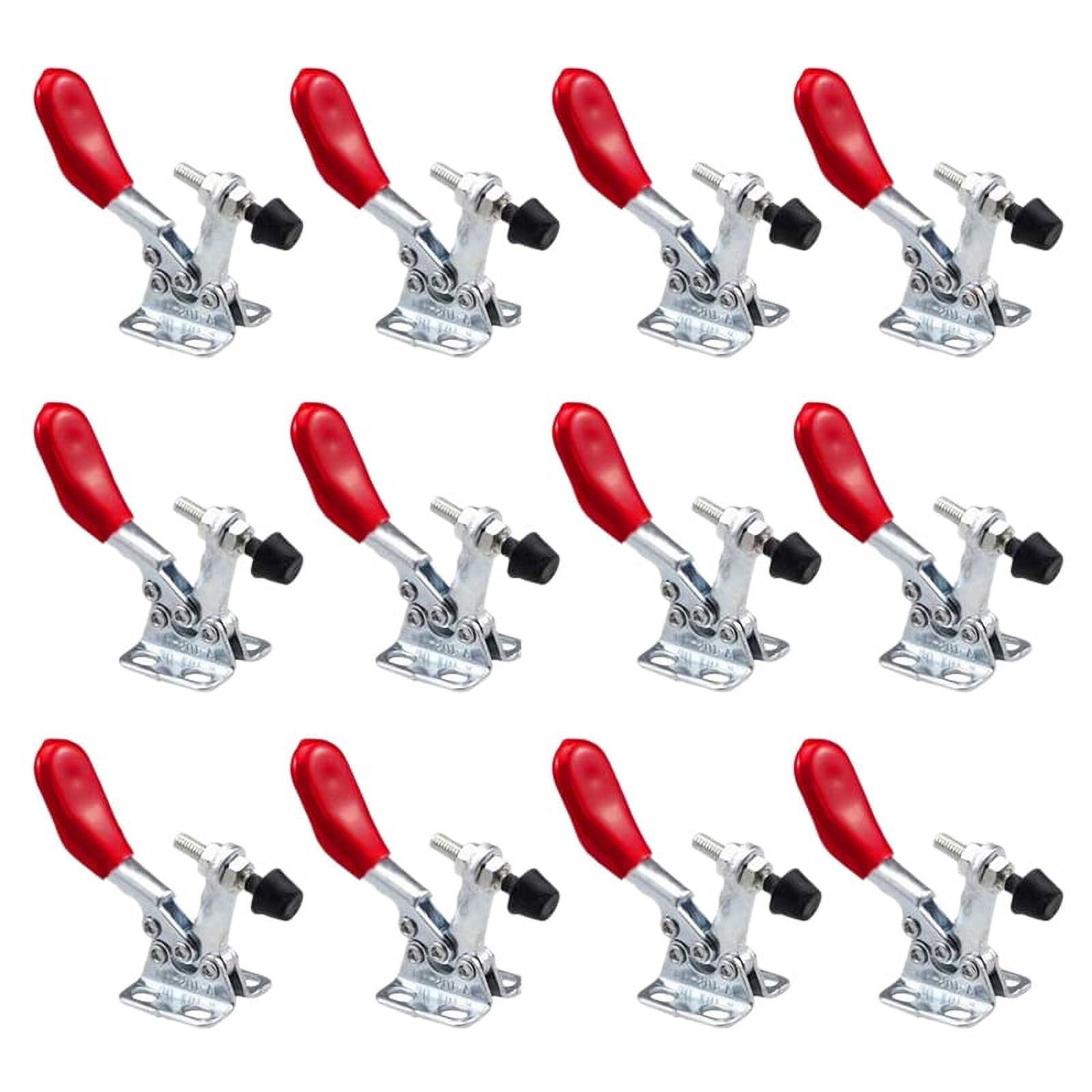 12 Pieces Hand Tool Adjustable Toggle Clamp 201A Antislip Red ...