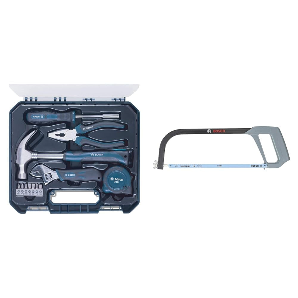 12 Pieces Hand Tool Kit For Wood & Metal, With Hand Tools & Bits ...