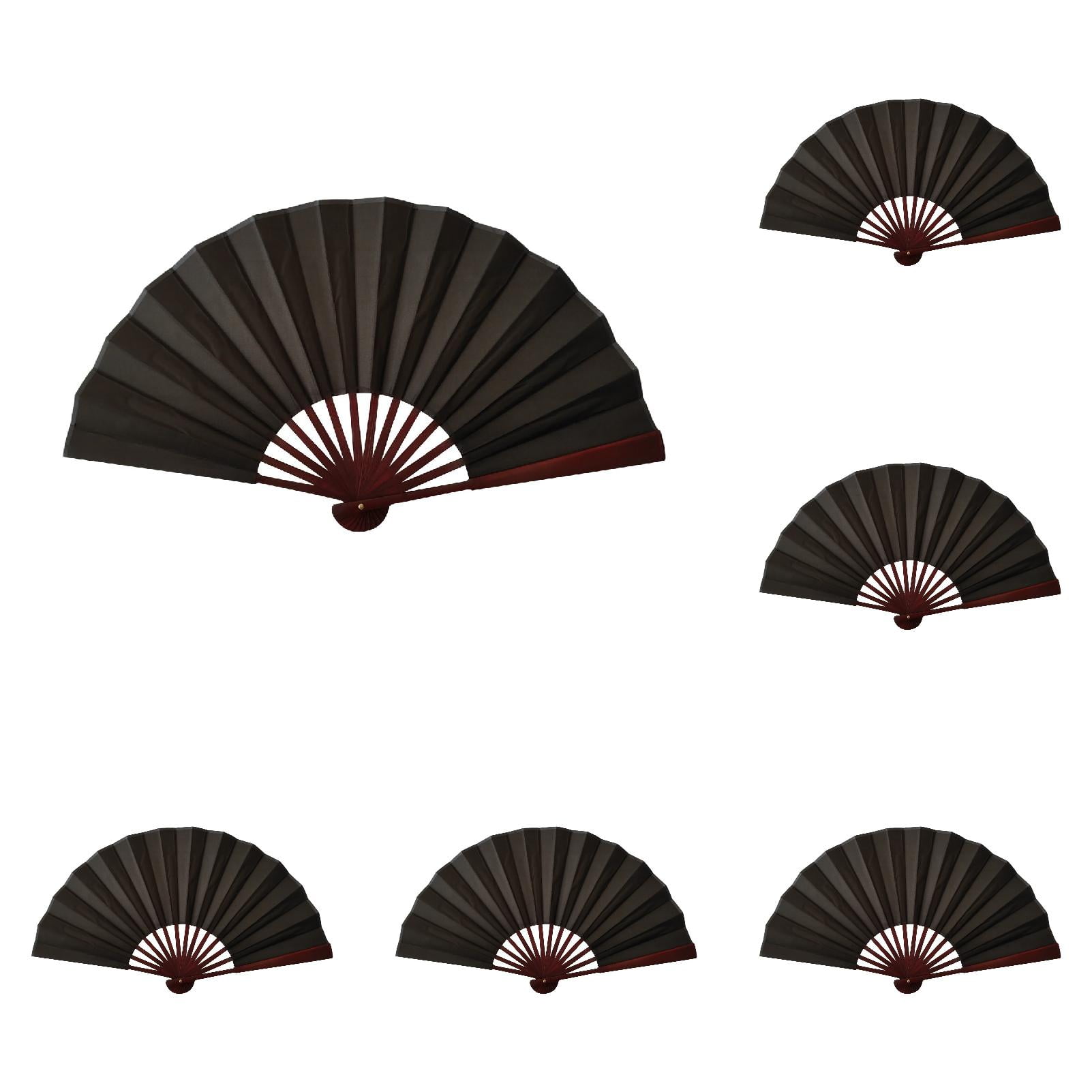 12 Pieces Handheld Fans, Silk Folding Fans with Bamboo, Frames Handheld ...