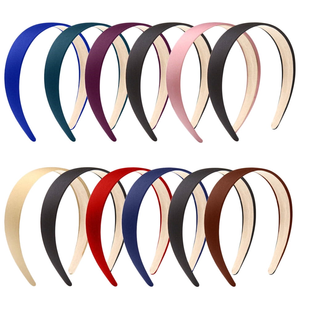 12 Pieces Handmade Solid Color Headbands Hair Hoops Decorative Cloth ...