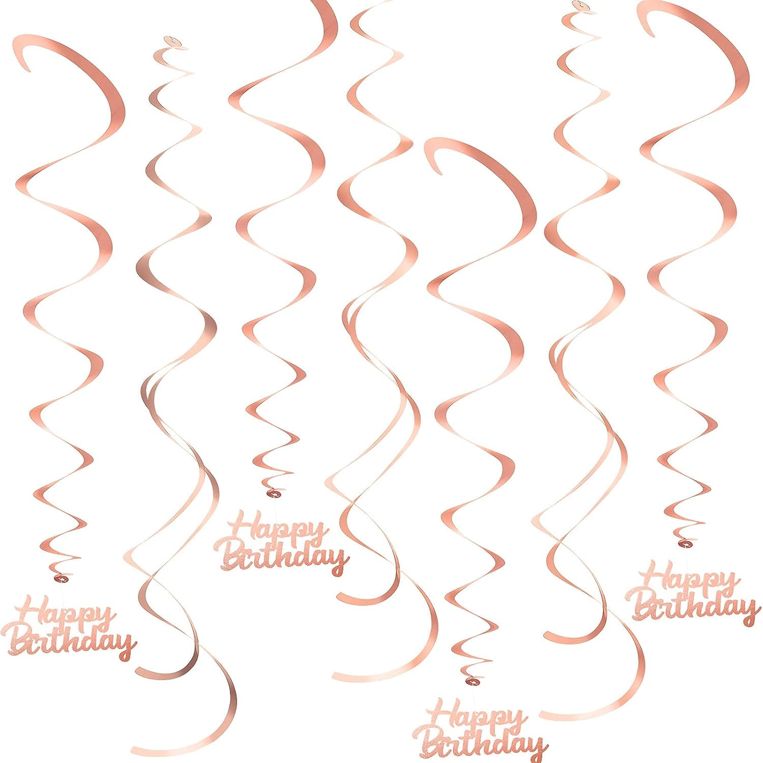 12 Pieces Hanging Swirls Party Decorations - Rose Gold - Walmart.com