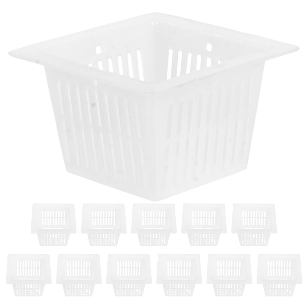 12 Pieces Heavy Duty Slotted Mesh Net Cups for Hydroponics Aquaponics ...
