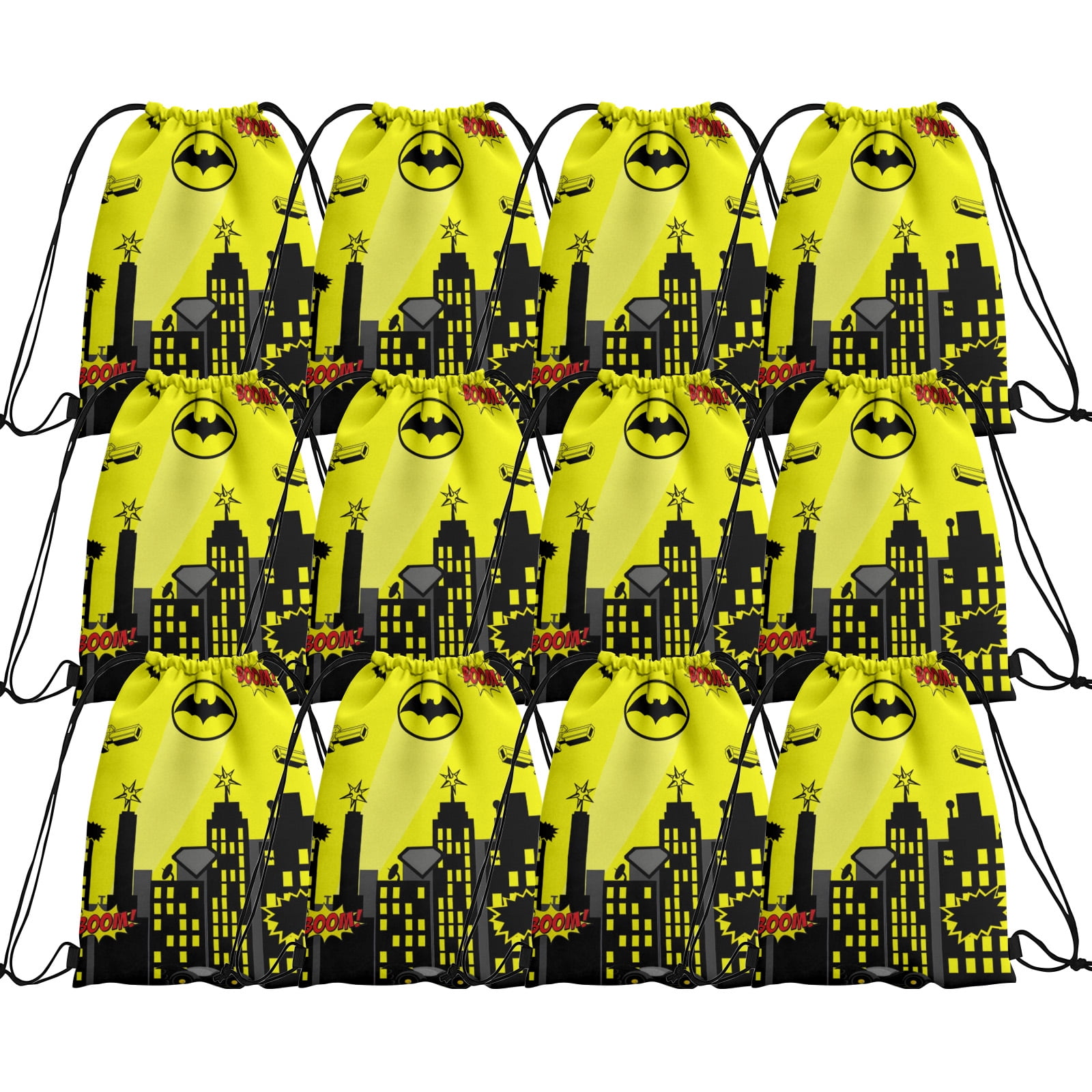 12 Pieces Hero Bat Candy Drawstring Bag,Hero Drawstring Goodie Favor ...