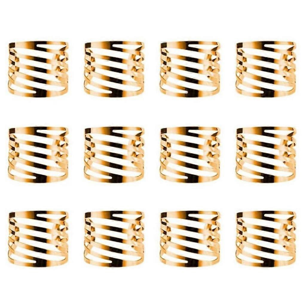 12 Pieces Hotel Model Room Hollow Round Napkin Ring Napkin Buckles ...