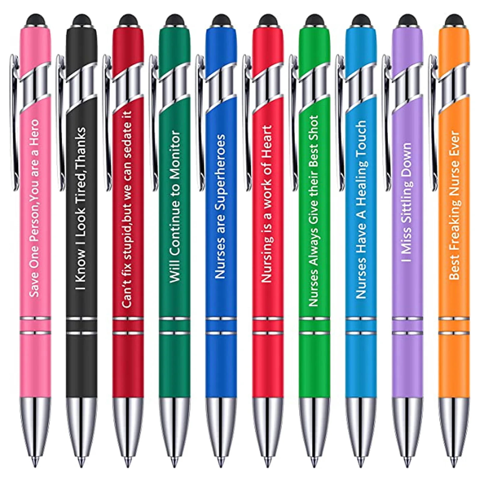 12 Pieces Inspirational Ballpoint Pens With Stylus Tip, Office Quotes ...