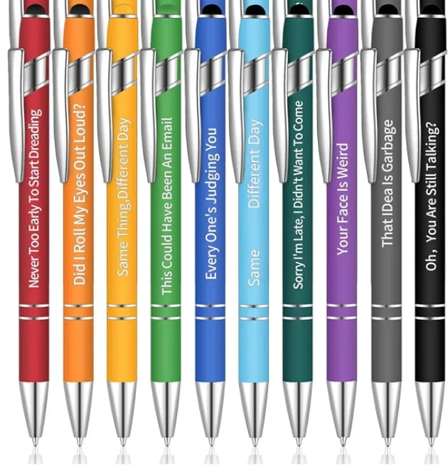 12 Pieces Inspirational Ballpoint Pens With Stylus Tip, Office Quotes ...