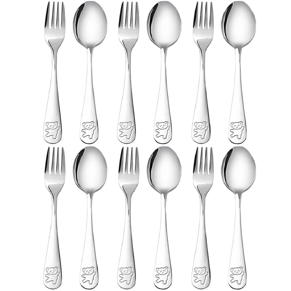 12-Piece Kids Cutlery Set, Small Size Stainless Steel Silverware, Safe ...