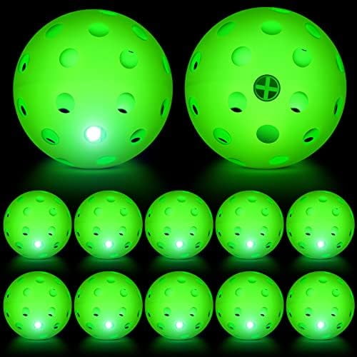 12 Pieces LED Light Up Plastic Practice Baseballs Plastic Hollow Balls ...