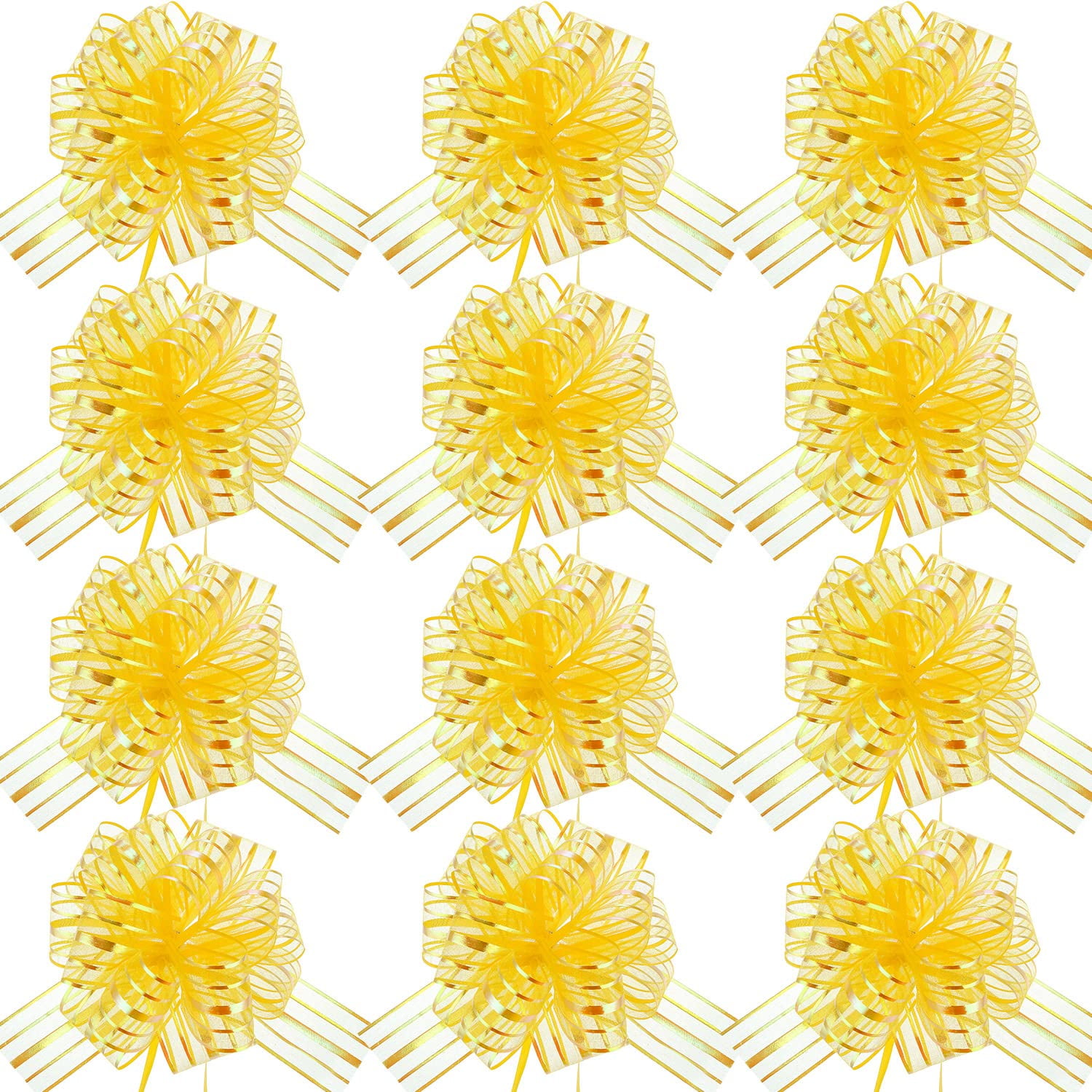 12 Pieces Large Pull YPF5 Bow for Gift Wrapping Ribbon Pull Bows for ...