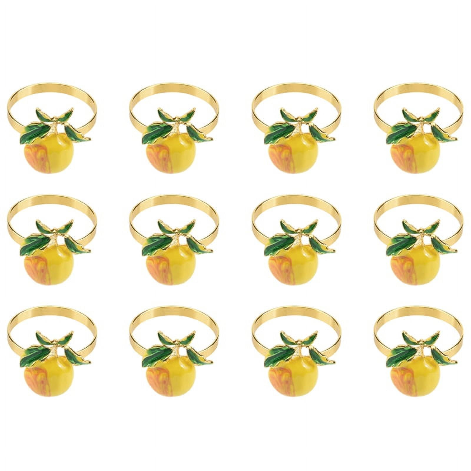 12 Pieces Lemon Napkin Rings Summer Napkin Holders Tropical Fruit ...