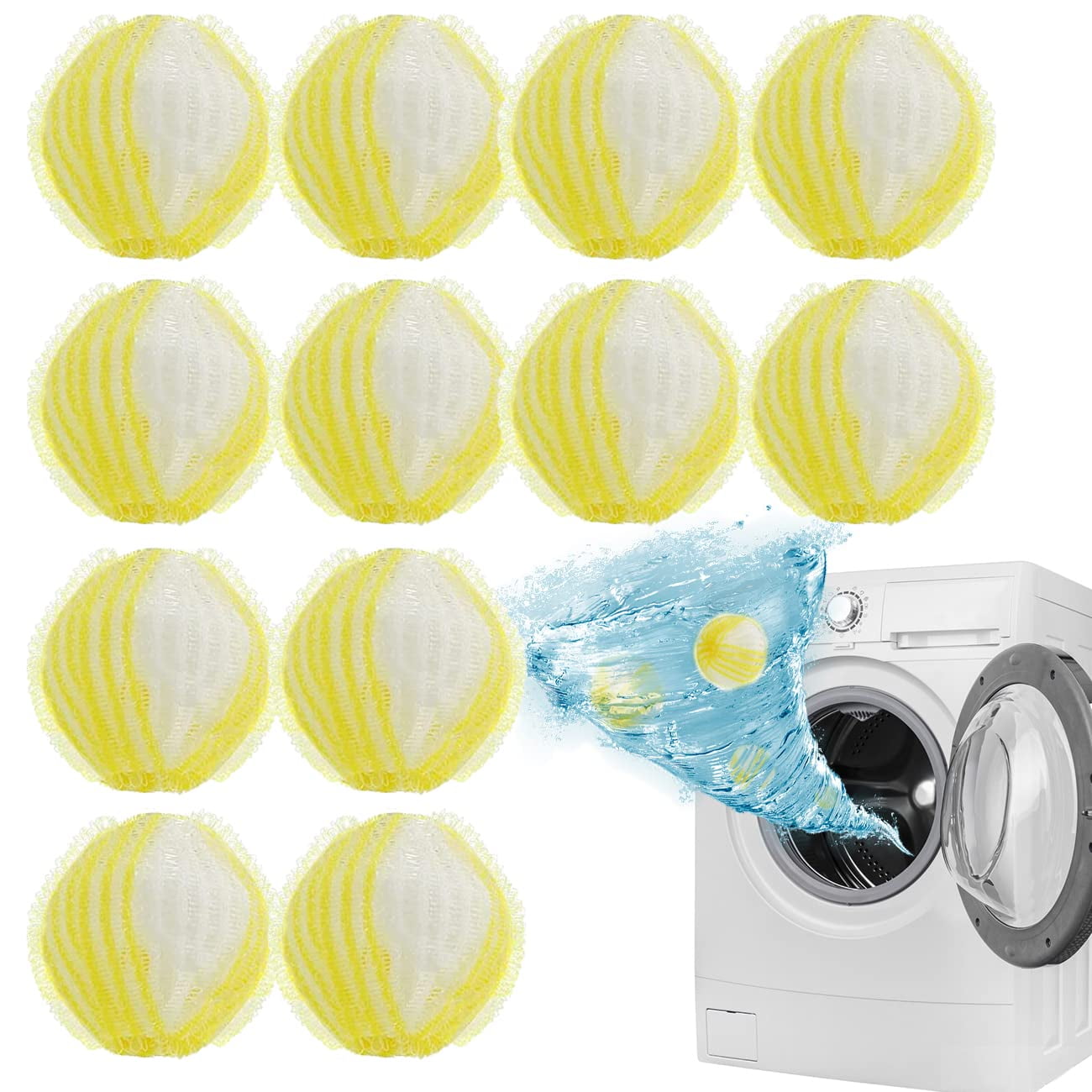 12 Pieces Lint Balls For Washing Machine,Pet Hair Remover Washing ...