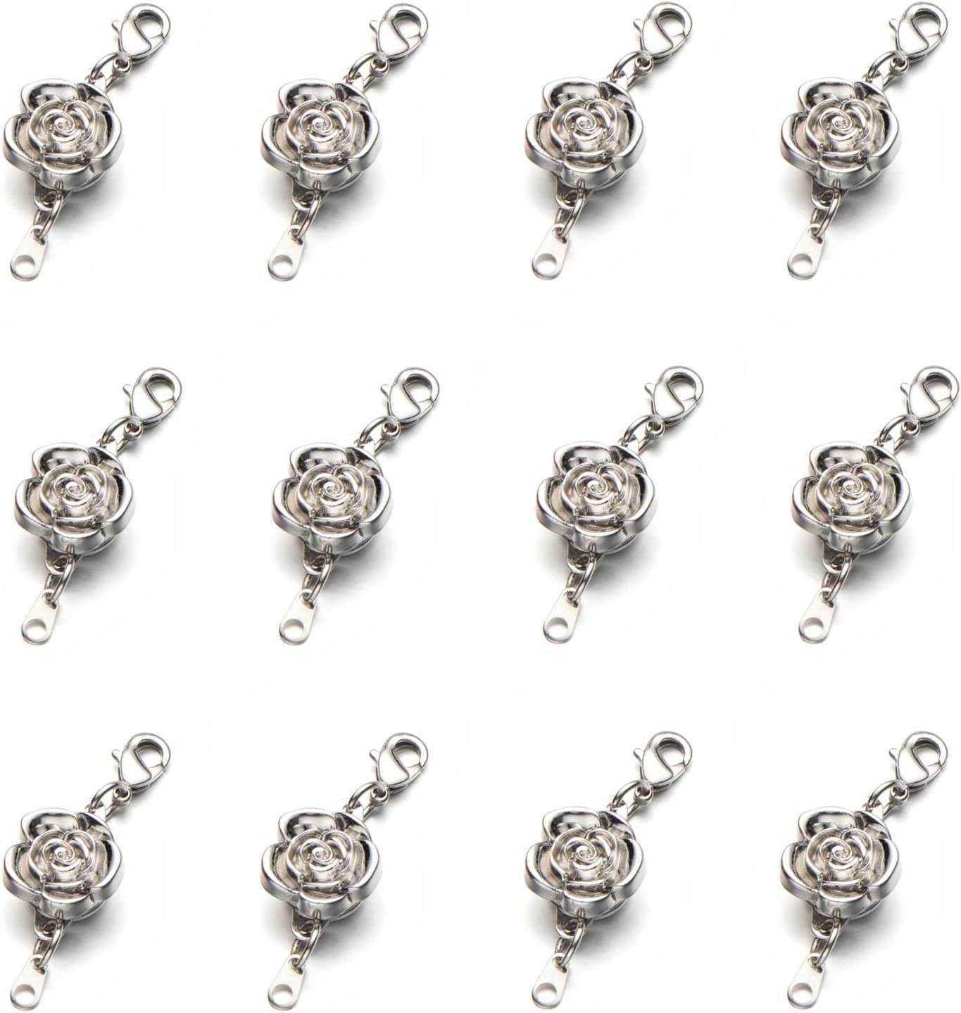 12 Pieces Locking Magnetic Clasps for Necklaces and Bracelets Rose ...