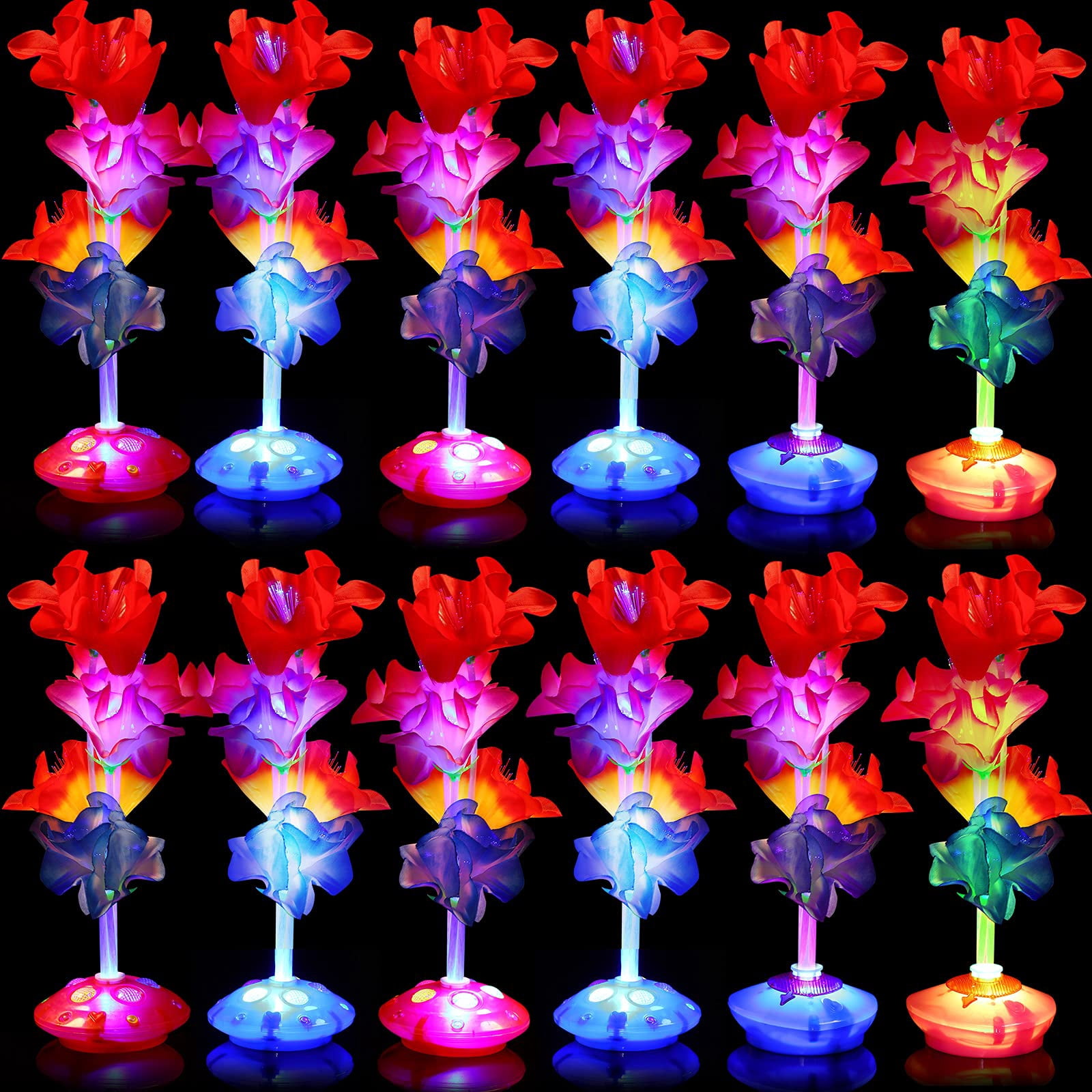 12 Pieces Luau Party Decorations Optic LED Fiber Centerpieces Table ...