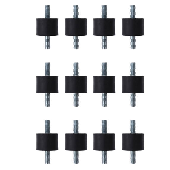 12 Pieces M10 Rubber Double External Thread Rubber Anti-Vibration ...