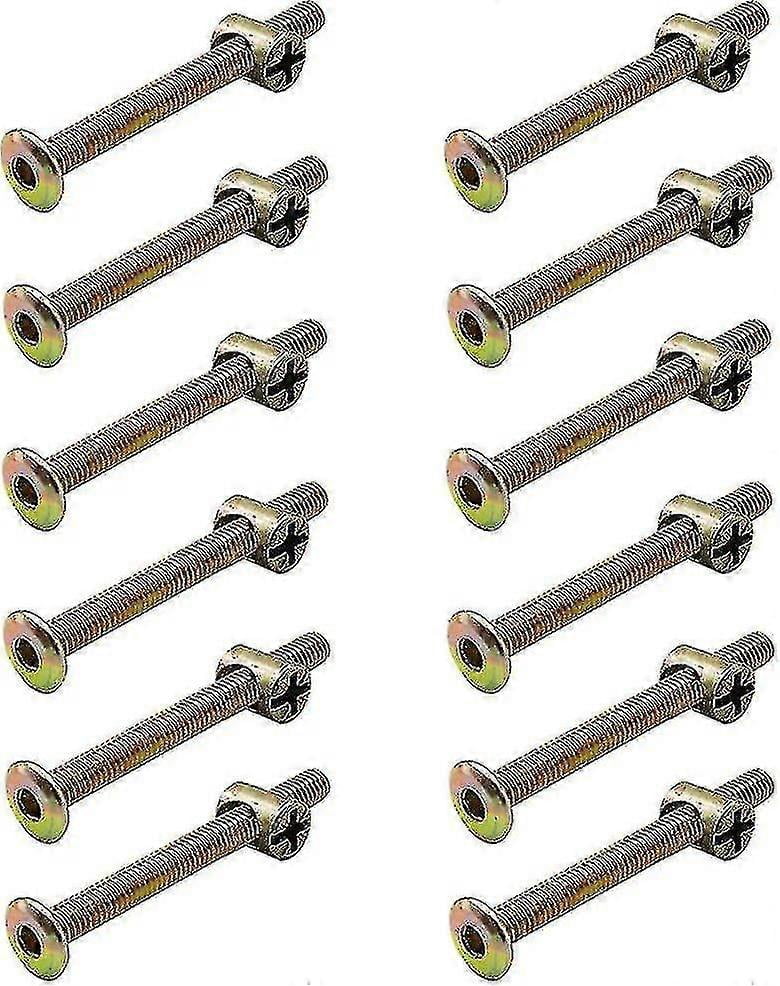 12 Pieces M6 Bolts Bolt Fastener With Barrel Nut Fastener Cylindrical ...
