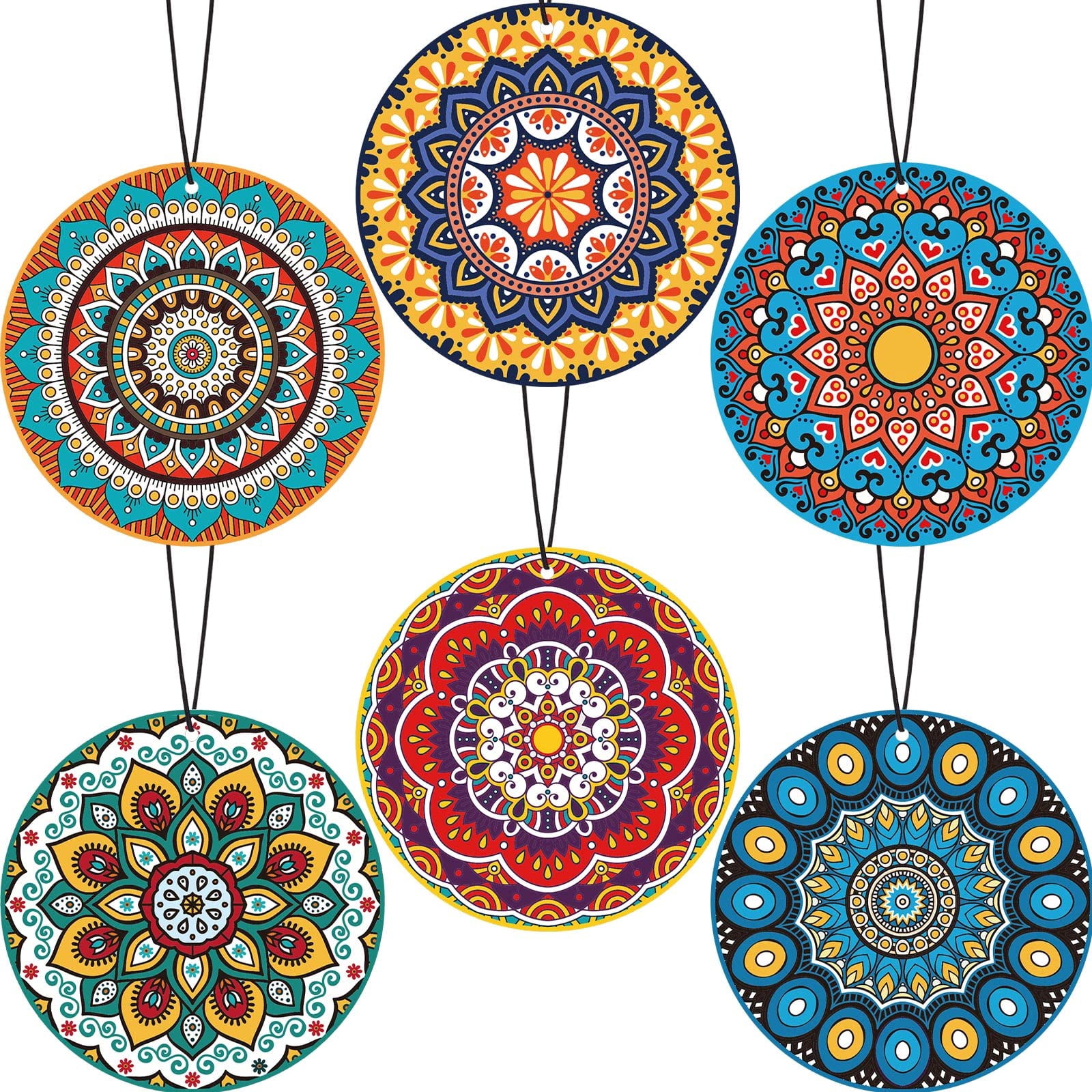 12 Pieces Mandala Car Air Fresheners, Hanging Hippie Car Accessories ...