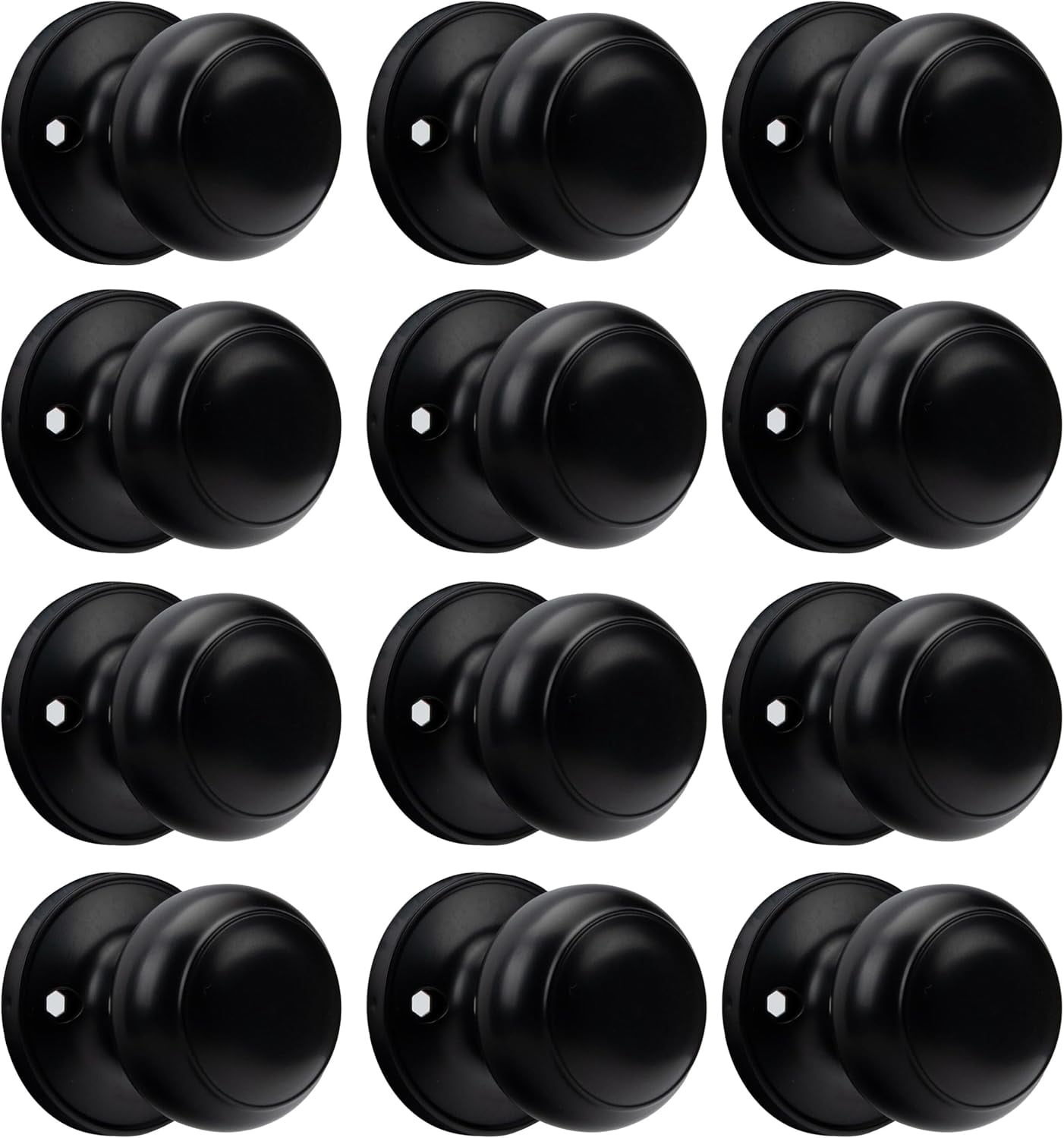 12 Pieces Matte Black Dummy Door Knobs, Inactive Half Dummy Door Knob ...