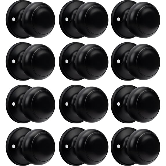 12 Pieces Matte Black Dummy Door Knobs, Inactive Half Dummy Door Knob ...