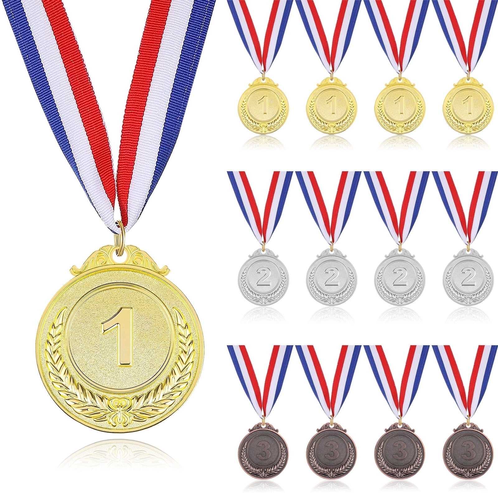 12 Pieces Metal Medals,Winner Medals for Competitions, Olympic Style ...