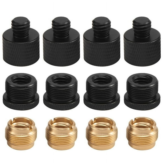 12 Pieces Mic Thread Adapter Set Mic Stand Adapter 5/8 Female To 3/8 ...