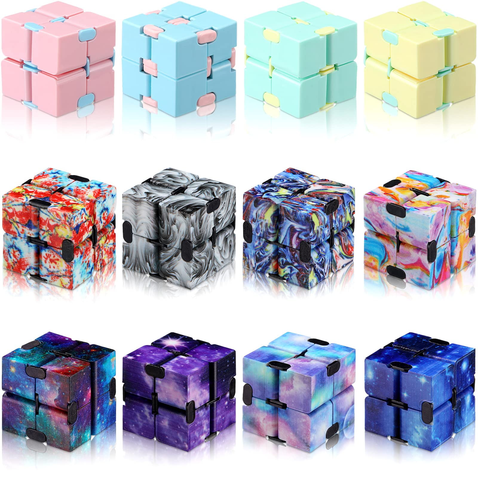 12 Pieces Mini Cube Blocks Mini Cube Desk Toy Magic Sensory Tool Blocks Puzzle Flip Cube for ...
