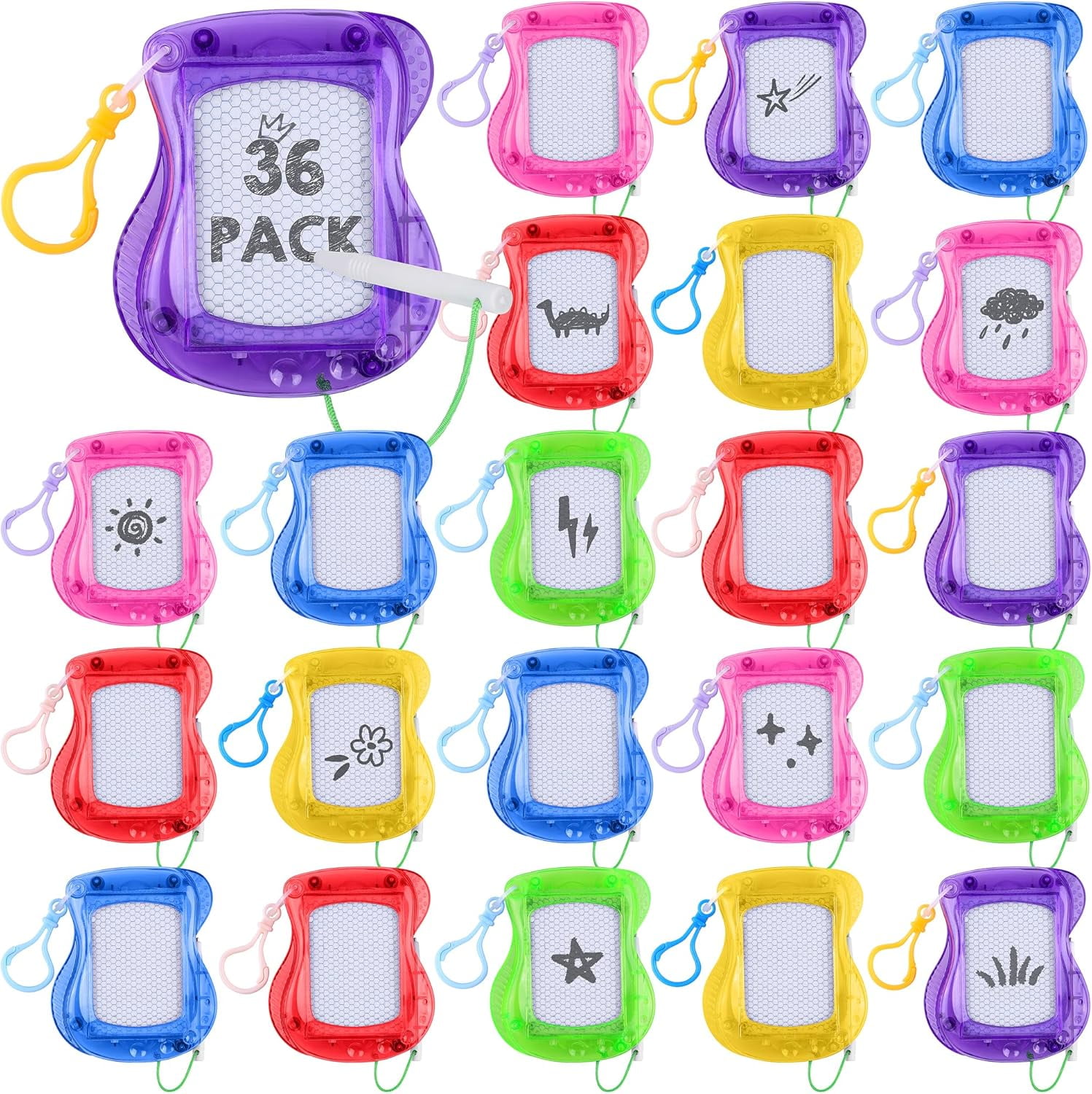 12 Pieces Mini Magnetic Drawing Board with Pen 4 Inch Backpack Keychain ...