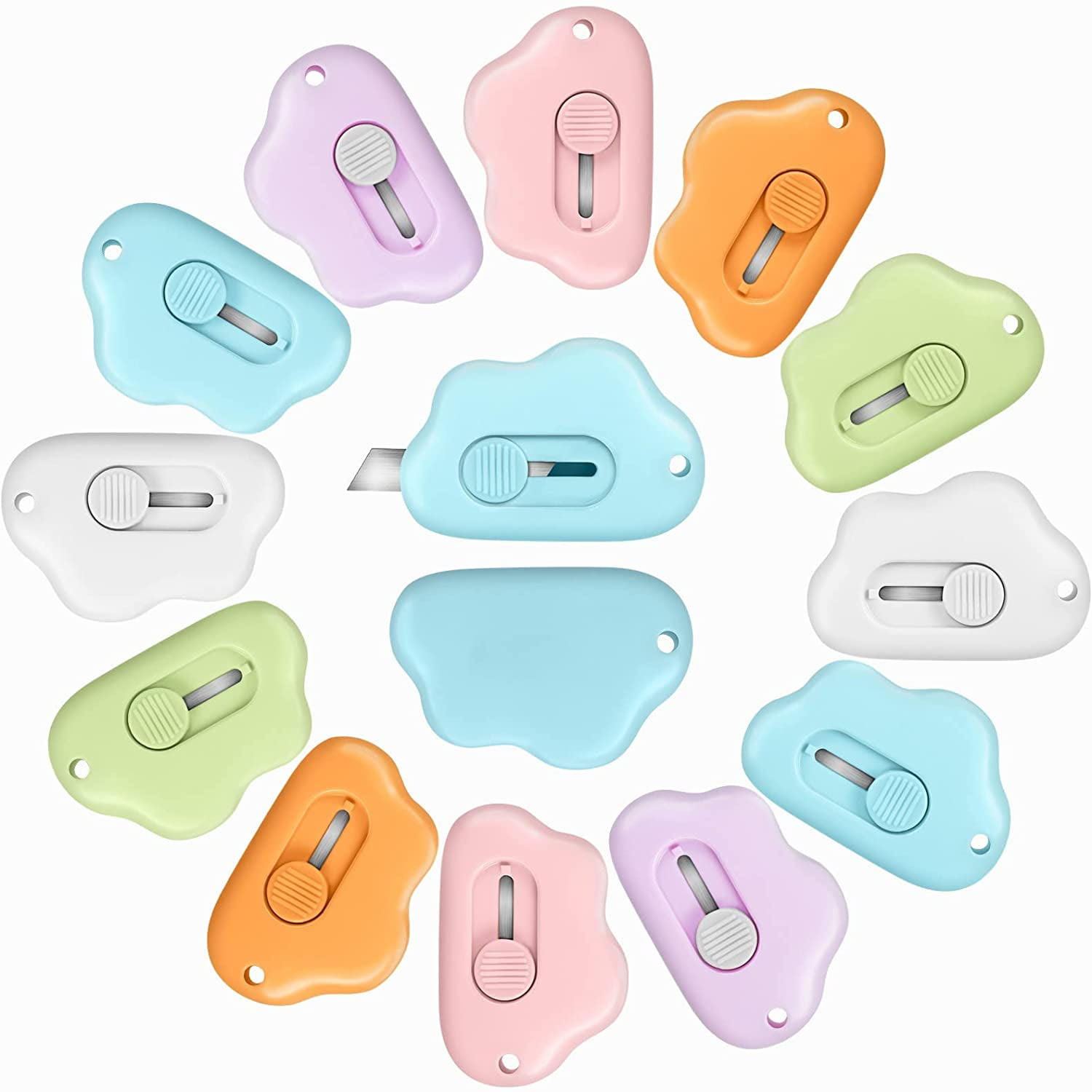 12 Pieces Mini Retractable Utility Knife Box Cutter Letter Opener ...