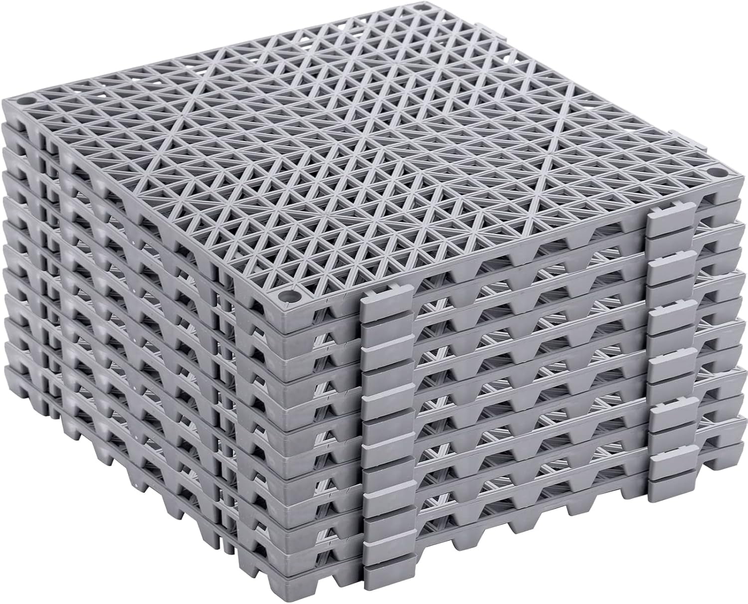 12 Pieces Modular Interlocking Cushion, 11.6" x 11.6" Rubber Floor ...