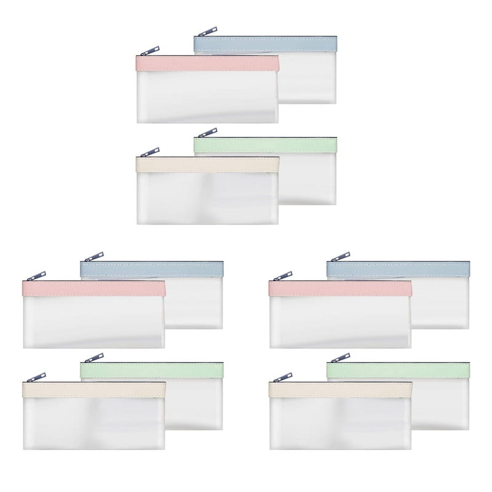 12 Pieces Money Bags with Zipper, Cash Envelopes,Money Pouch, Clear ...