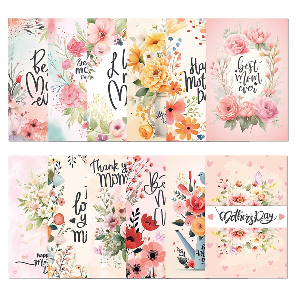 12 Pieces Mother's Day Postcards for Sending Gratitudes Handmade ...