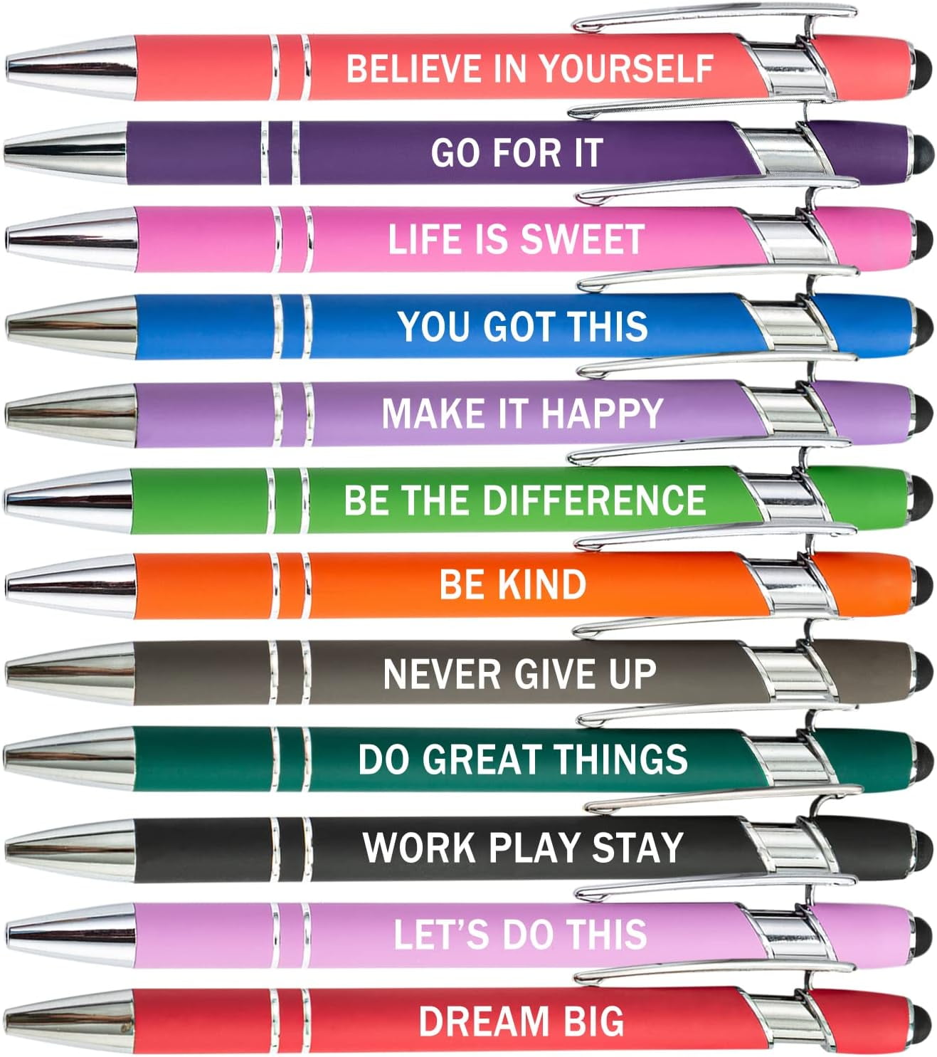 12 Pieces Motivational Inspirational Quotes Snarky Screen Touch Stylus ...