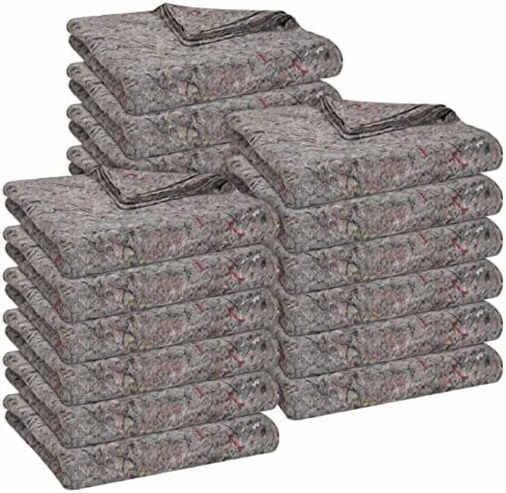 12 Pieces Moving Blankets Bulk 39 x 71 Inch Soft High Tensile Strength ...