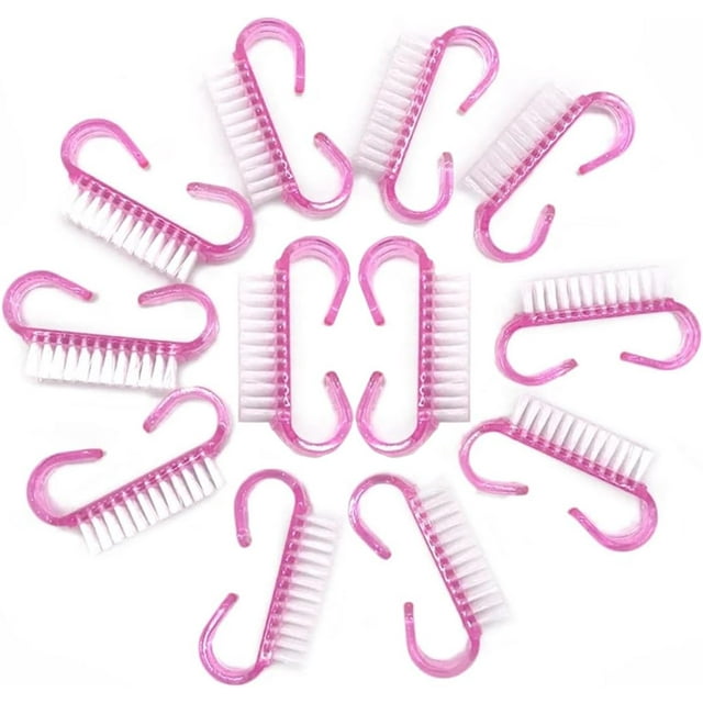12 Pieces Nail Clean Brush, Handle Nail Brushes, Plastic Handle Nail ...