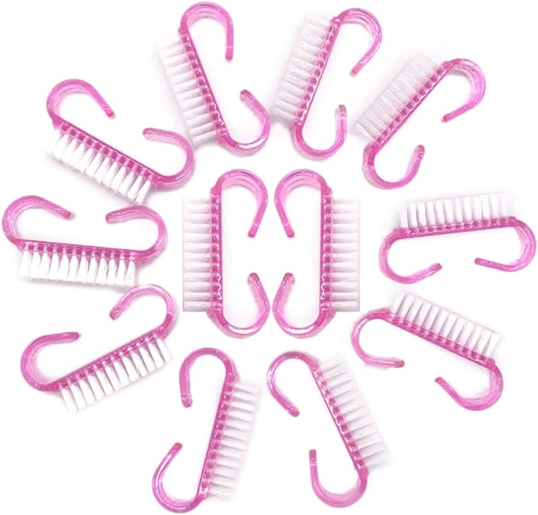 12 Pieces Nail Clean Brush, Handle Grip Nail Brushes, Plastic Handle ...
