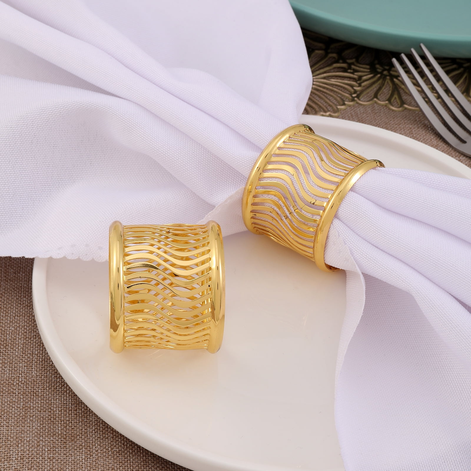 12 Pieces Napkin Rings Metal Spiral Napkin Rings Buckles Simple Alloy ...