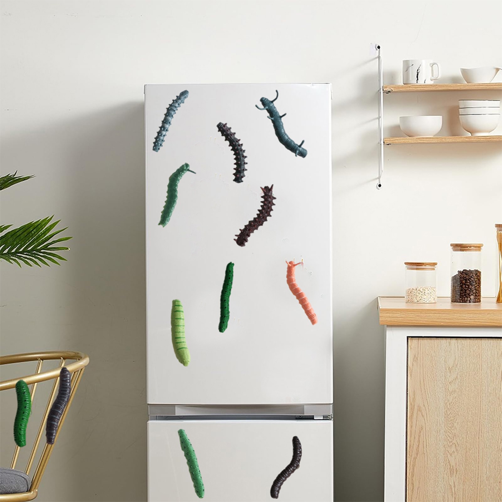 12 Pieces Of Funny Caterpillar Refrigerator Stickers With Magnets And ...
