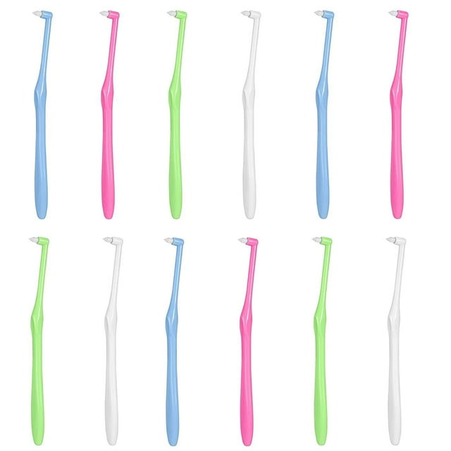 12 Pieces Orthodontic Toothbrush Pointed Head Orthodontic Brush apered ...