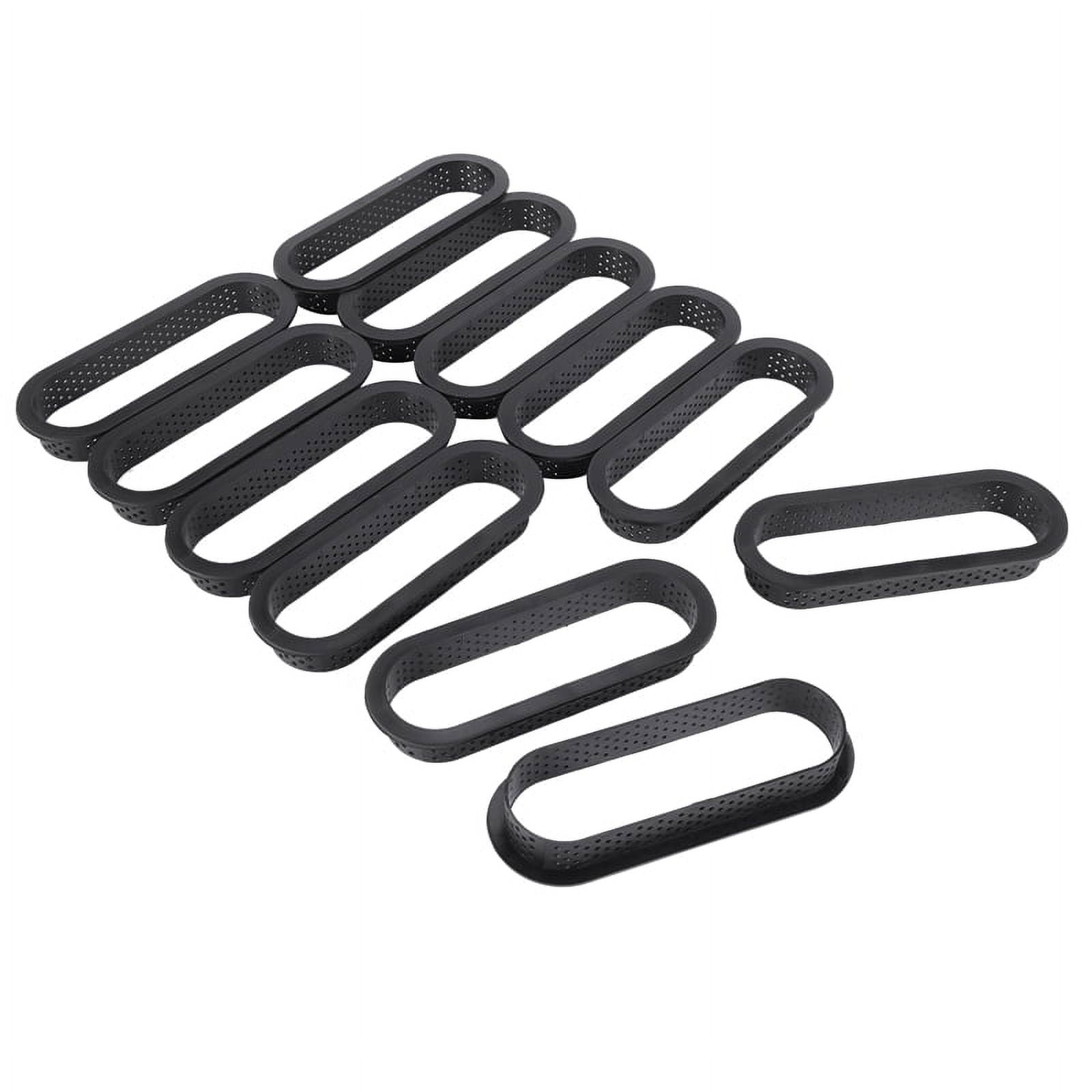 12 Pieces Oval Tart Rings Heat- Perforated Cake Mousse Ring Non Stick ...