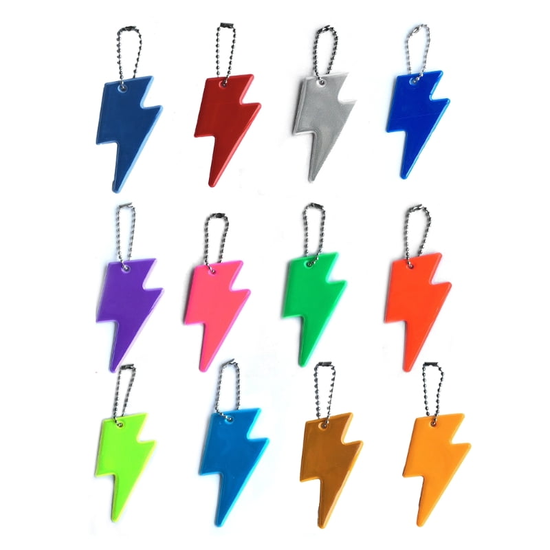 12 Pieces PVC Reflective Pendant Reflective Key Chain Night Safety ...