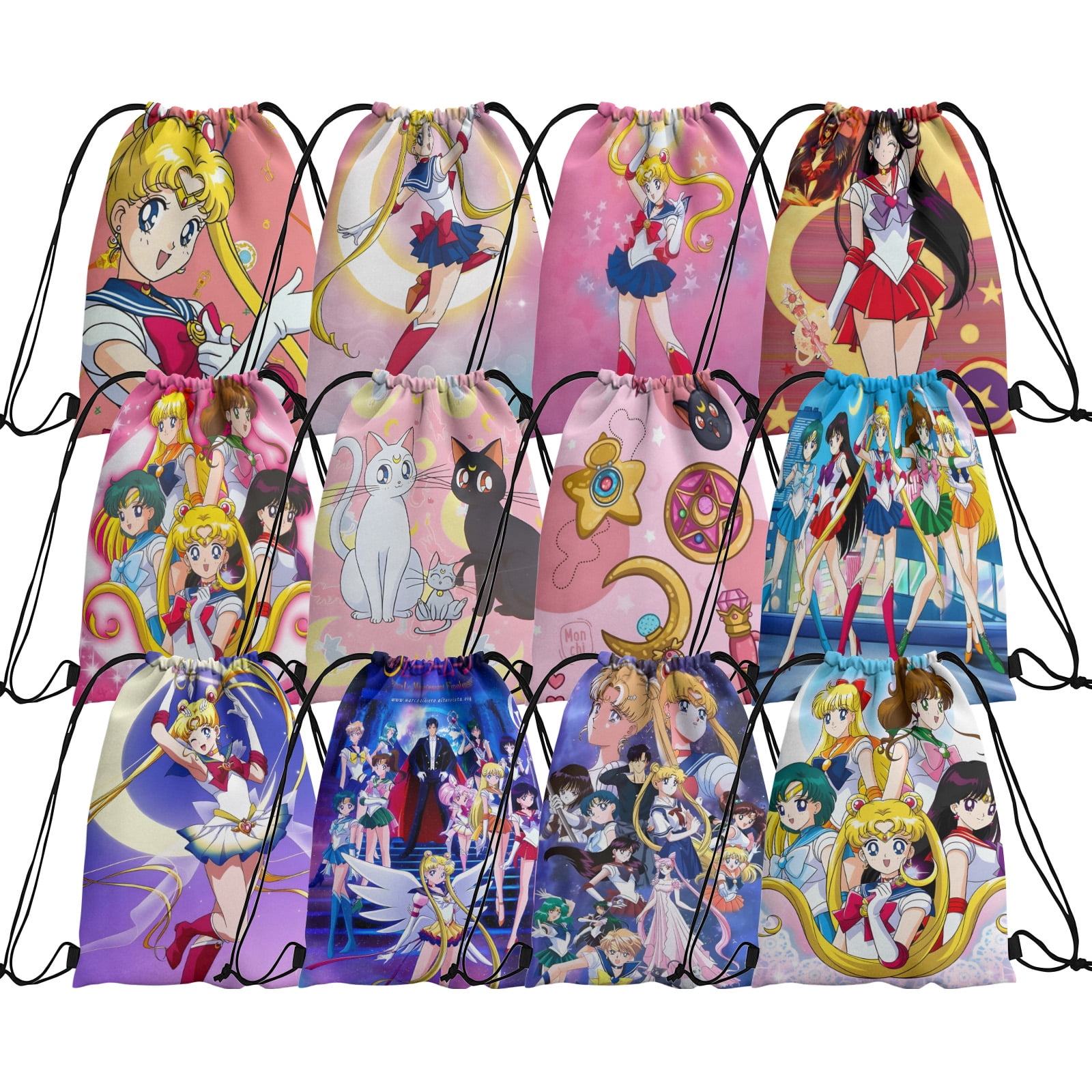 12 Pieces Party Drawstring Bag, Drawstring Goodie Favor Bags for Sailor moons Birthday Party ...