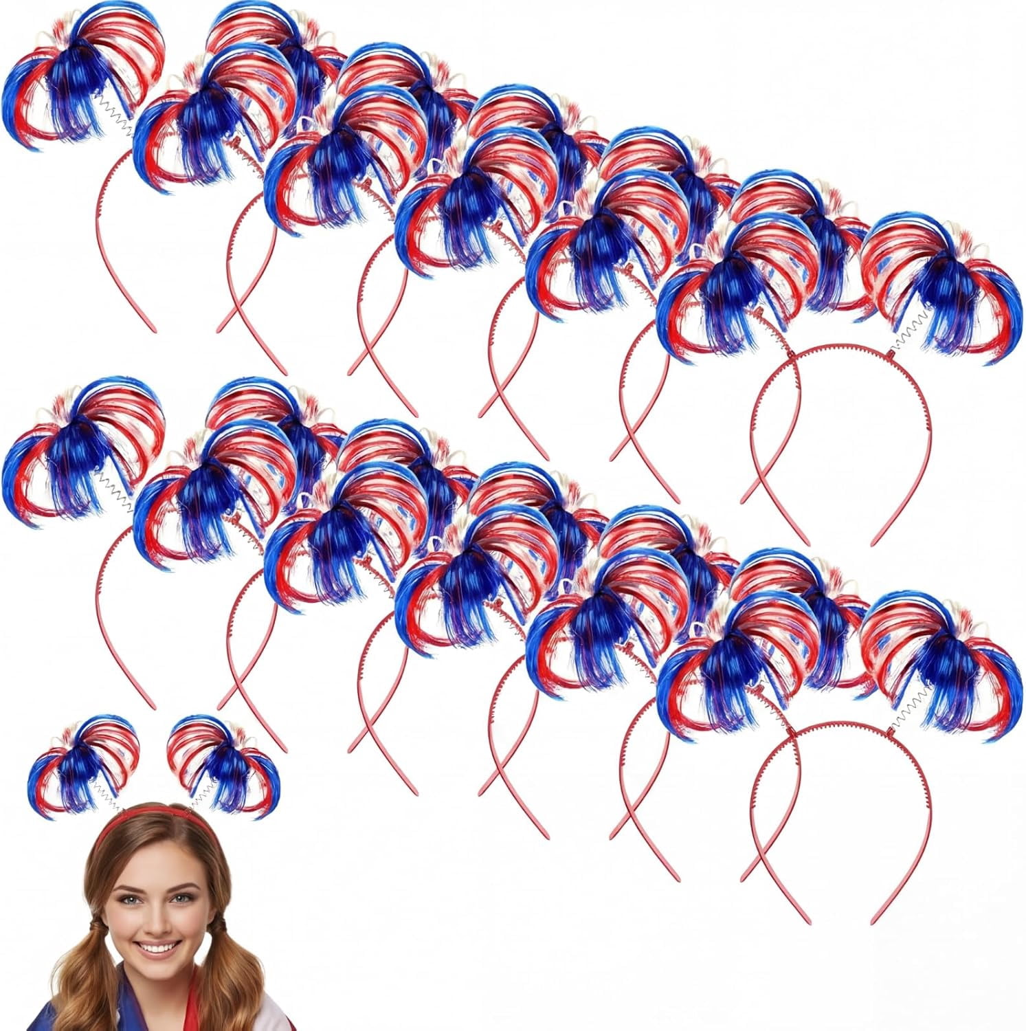 12 Pieces Patriotic Headband 4th of July 250th Anniversary Party Favors ...