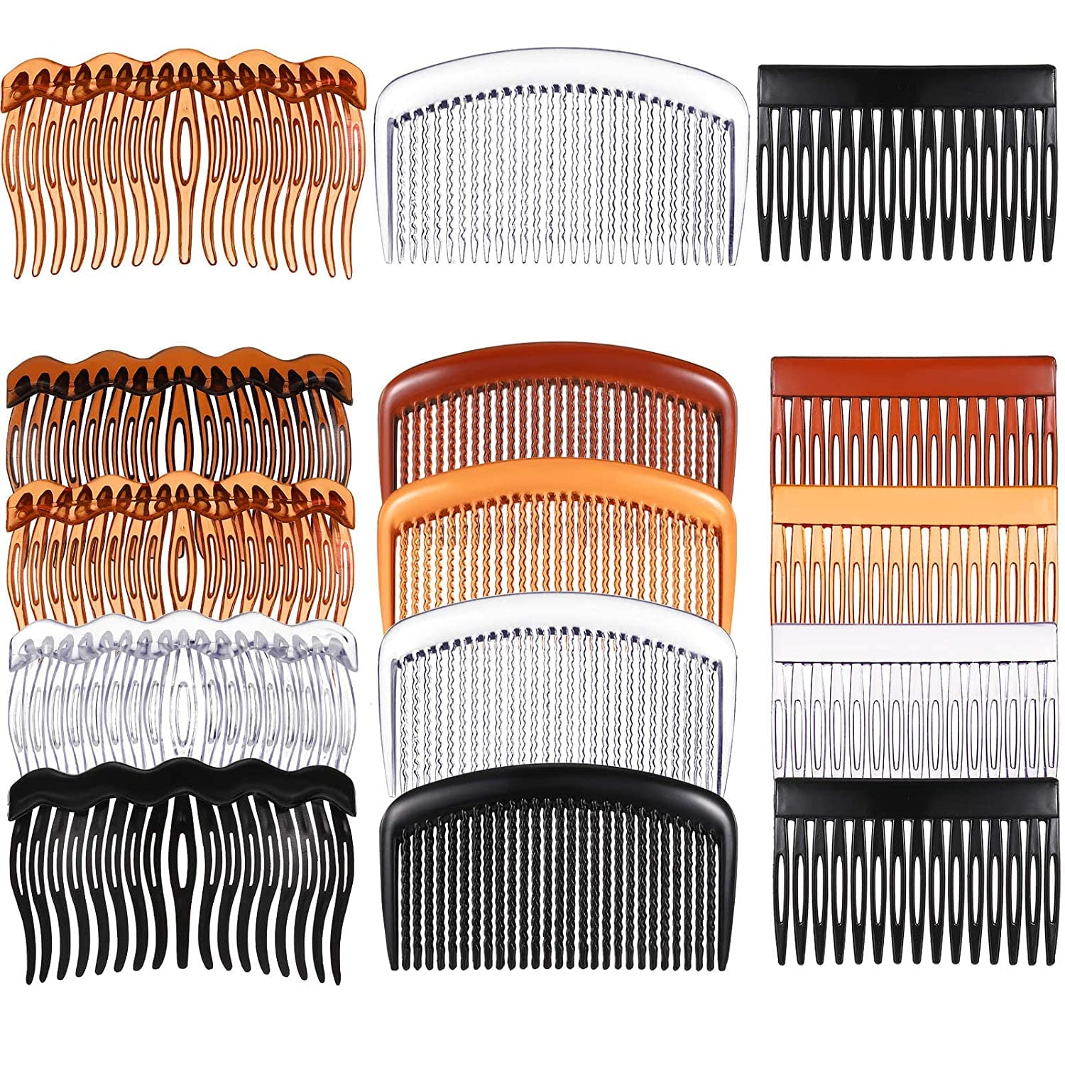 12 Pieces Plastic Side Hair Twist Comb French Twist Comb Hair Clips ...