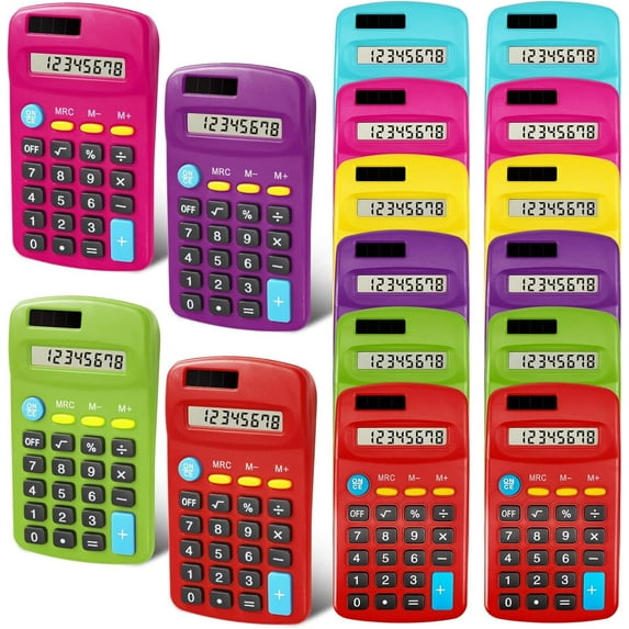 12 Pieces Pocket Calculators,Pocket Mini Calculators,8 Digit Display ...