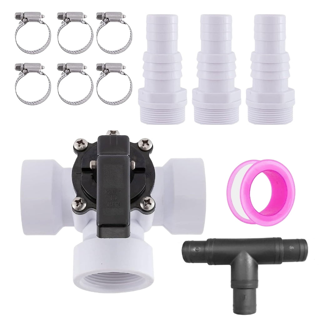 12 Pieces Pool Bypass Valves Set With 3 Way Connection For Sand Filter ...