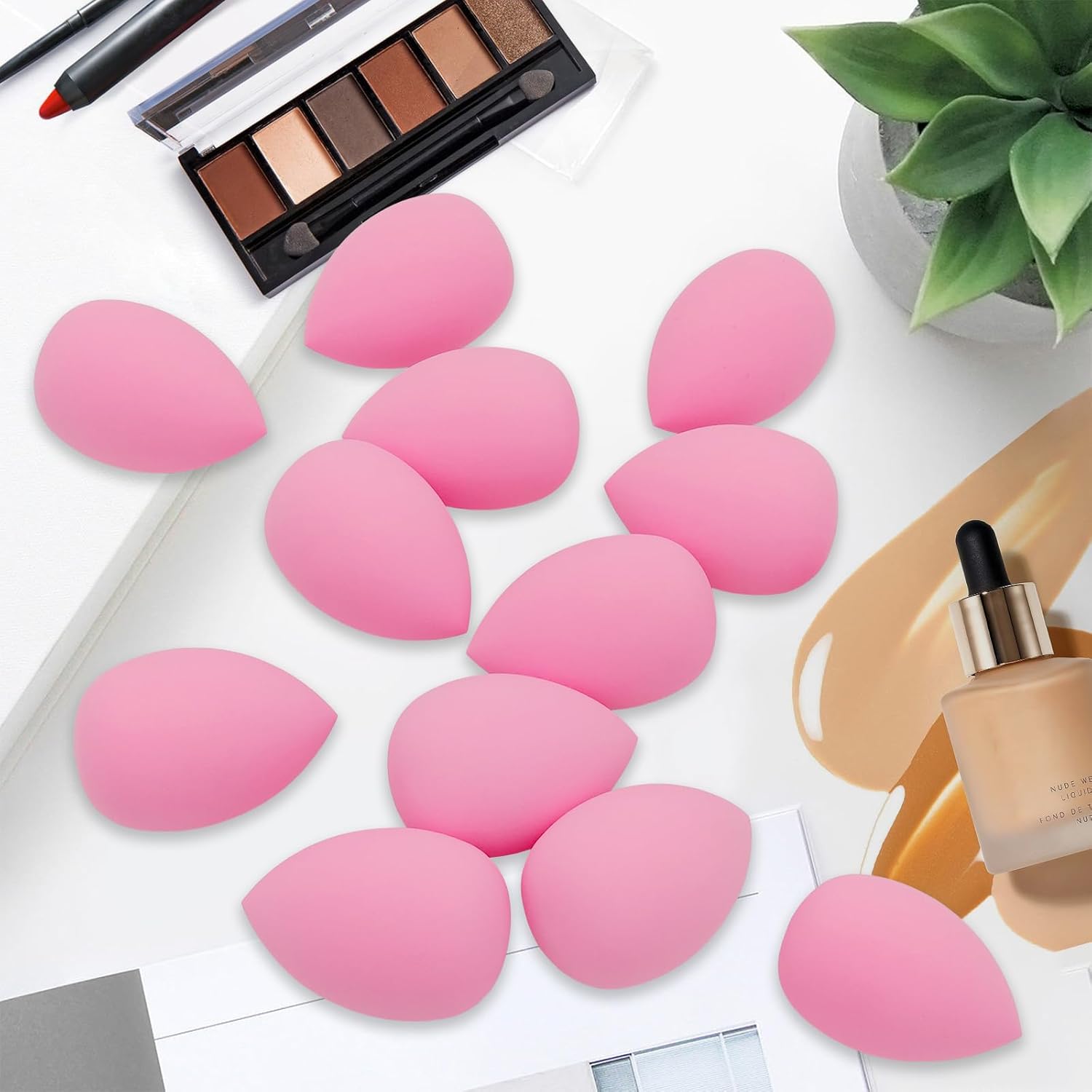 12 Pieces Professional Makeup Sponge Set,Latex Free Flawless Soft Setting Face Puffs,Multicolor ...