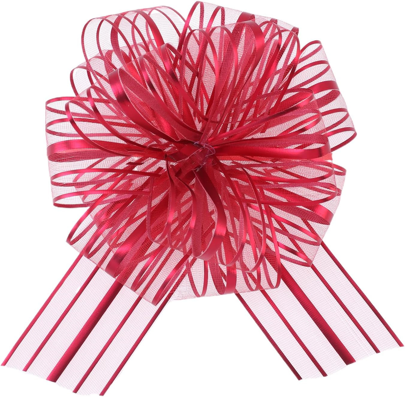 12 Pieces Pull Bow Mixed Color Large 6 Inch Organza Pull Bow Present ...
