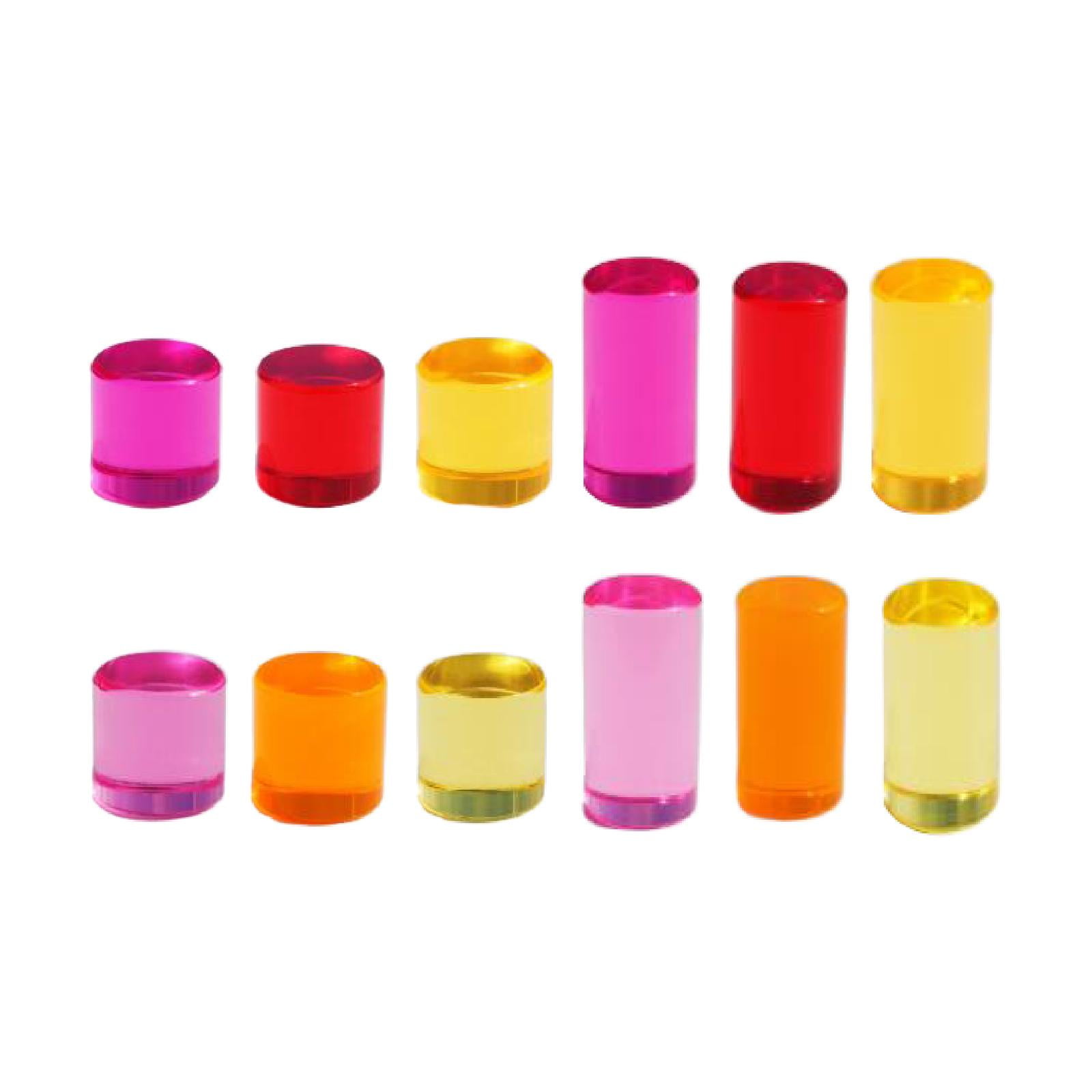 12 Pieces Rainbow Building Blocks Set Cylinder Stacking Toy Acrylic ...